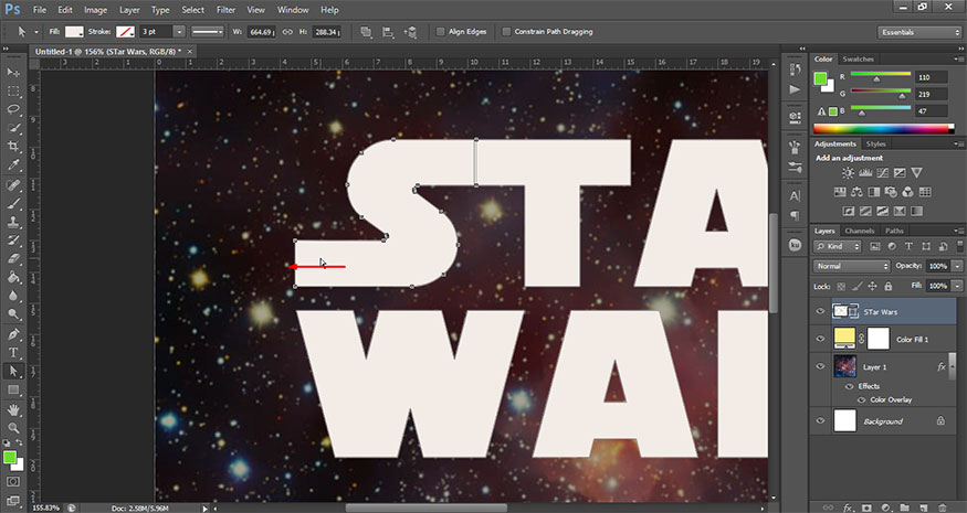 How to create Star Wars text effect like movie poster using Photoshop